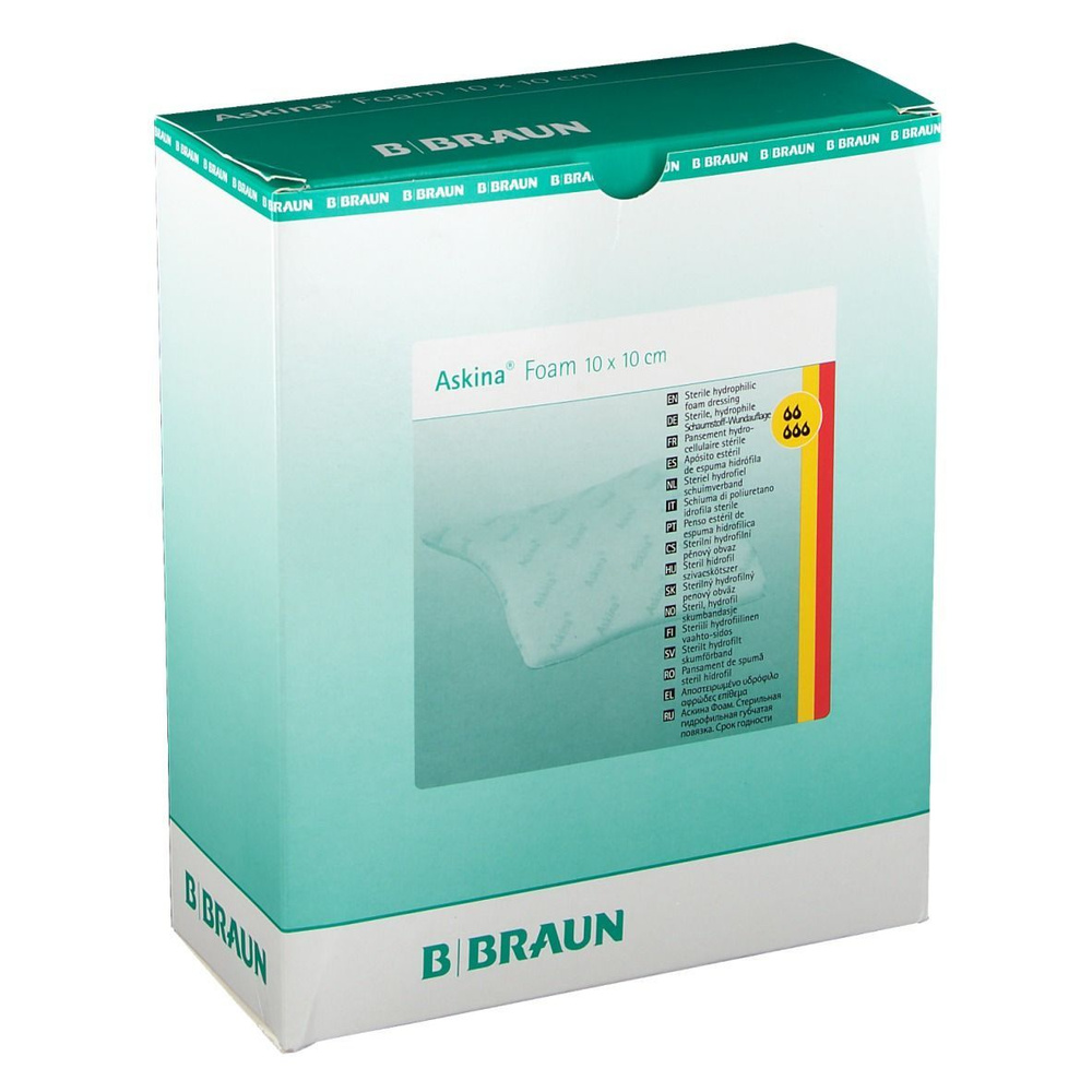 Аскина Фоам Askina Foam 10х10 лечебная губчатая повязка в стерильной ...