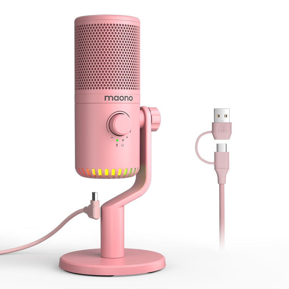 Микрофон игровой (для стриминга) MAONO DM30 (pink) - купить по выгодной ...