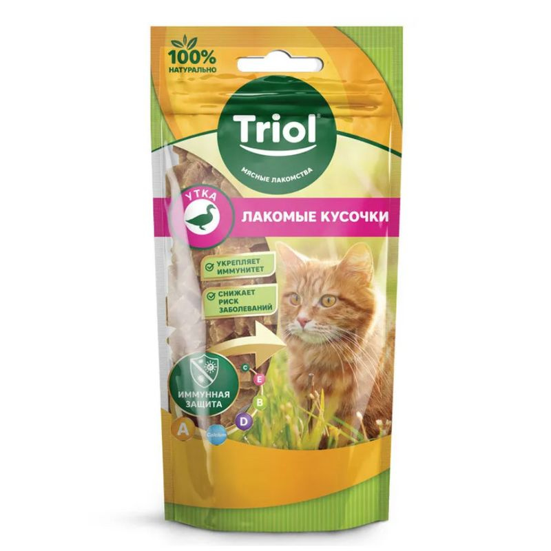 Лакомство Triol Лакомые кусочки из утки для кошек,40г, 6 шт. - купить с ...