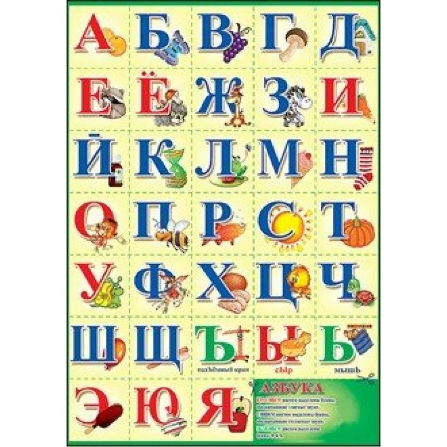 Русский алфавит. А4. 3000553. Плакат - купить с доставкой по выгодным ...