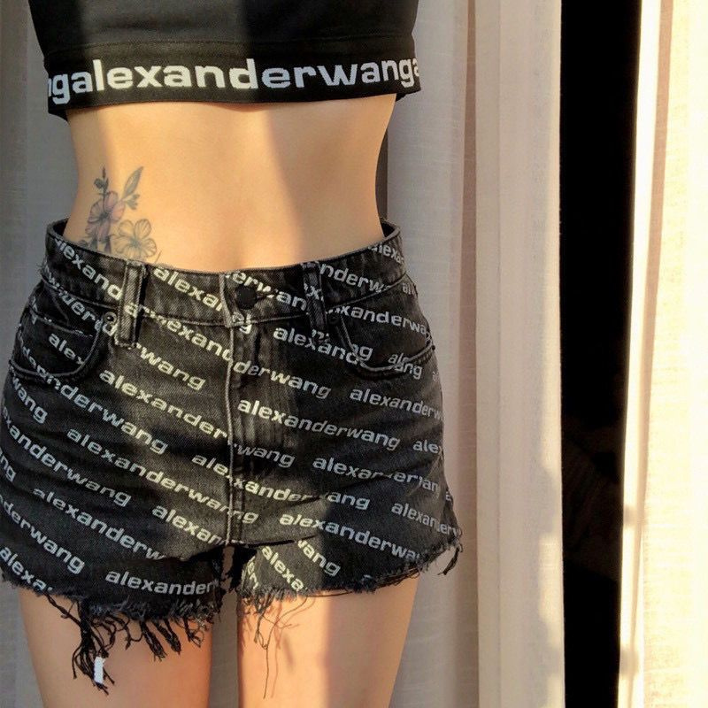 Шорты Женский ALEXANDER WANG Повседневный черный, размер 44 Джинс ...