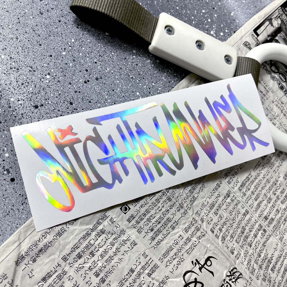 Наклейка на авто JDM, голографический стикер на стекло Night runner tag ...
