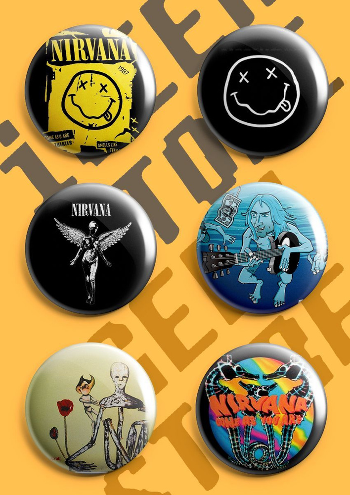 Набор значков iGEEKSTORE Nirvana / Нирвана 37 мм - купить с доставкой по выгодным ценам в ...