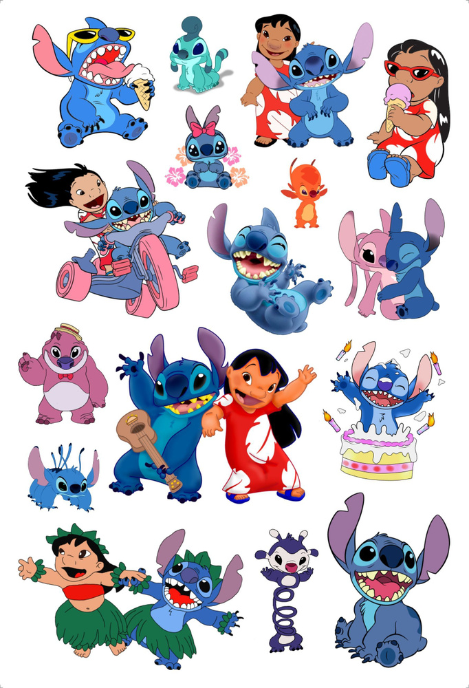 Лило и Стич наклейки стикеры Lilo & Stitch - купить с доставкой по ...