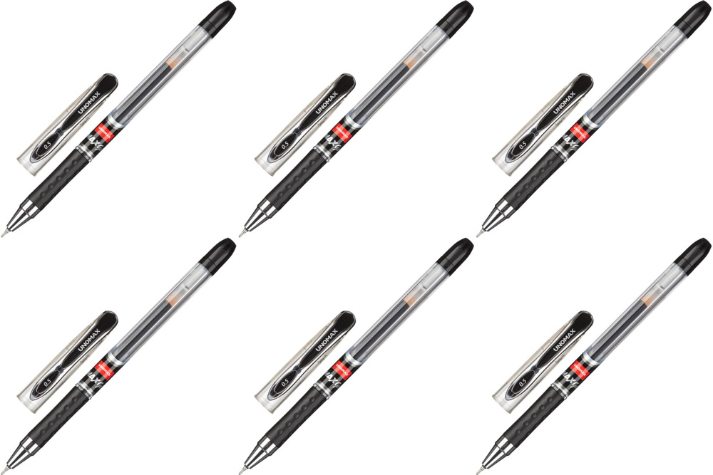 Unimax Ручка гелевая неавтоматическая Max Gel 0,5 мм, черная, 6 шт ...