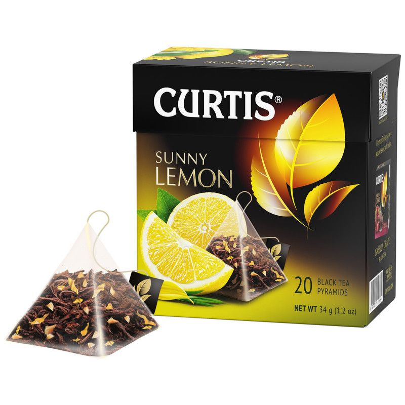 Чай Curtis Sunny Lemon чёрный в пирамидках, 20х1.47г - купить с ...