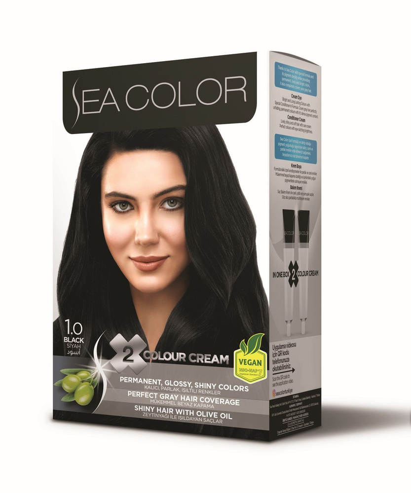 SEA COLOR Набор для окрашивания волос HAIR DYE KIT 1.0 Черный ...