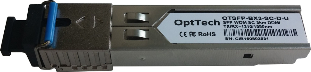 Трансивер модуль SFP, WDM, TX/RX 1310/1550nm, SC, 3km, DDMI, арт. OTSFP ...