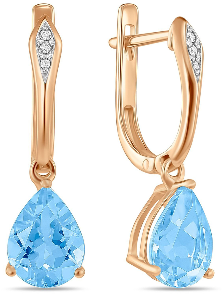 MIUZ Diamonds (Московский ювелирный завод) Серьги из золота с Топазом и Бриллиантами - купить с ...