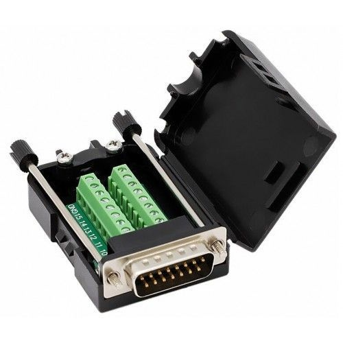 DB15_M Разъём DB15 с пластиковым кожухом и клеммной колодкой (порт папа) - купить с доставкой по ...