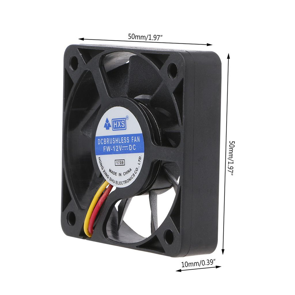Мини 50ммх50ммх10мм для DC 12V 3Pin бесщеточного кулера с 9-лопастным вентилятором охлаждения ...