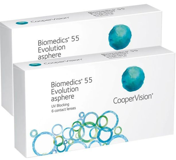 Контактные линзы Biomedics 55 Evolution, Cooper Vision 6 шт -8 Радиус ...