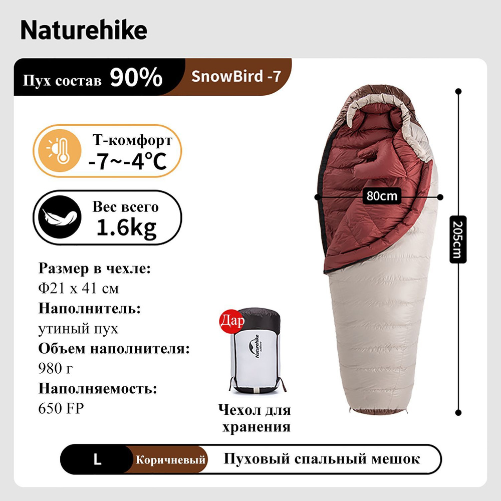 Naturehike Спальный мешок, 205 см - купить с доставкой по выгодным ценам в интернет-магазине ...