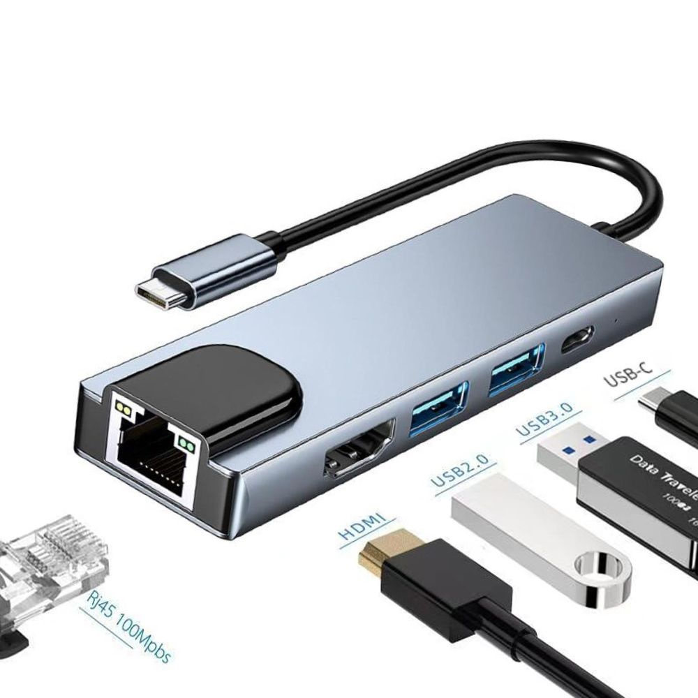 Разветвитель Usb C Hub Type C на Hdmi 4k Thunderbolt 3 док станция для