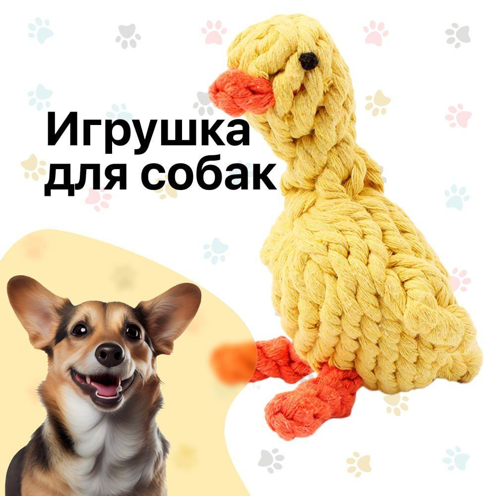 Игрушка для собак утка-канатик - купить с доставкой по выгодным ценам в ...
