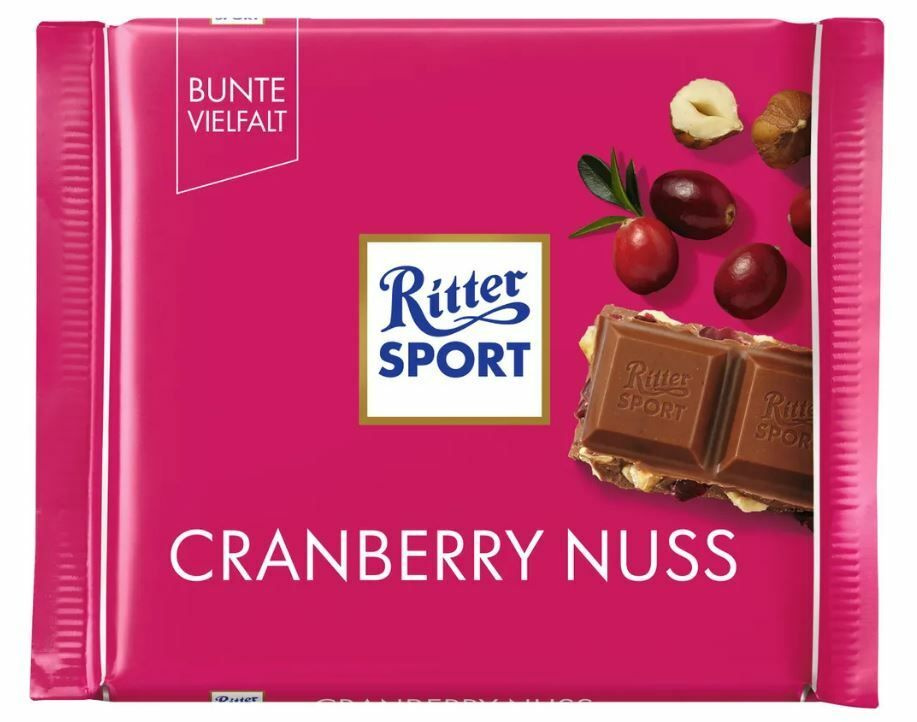 Ritter Sport Шоколад молочный Лесной орех и клюква, 100 г - купить с ...