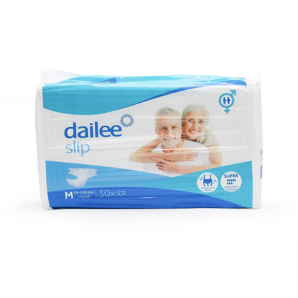 Подгузники для взрослых Dailee Super M, обхват 75-110 см, 30 шт ...