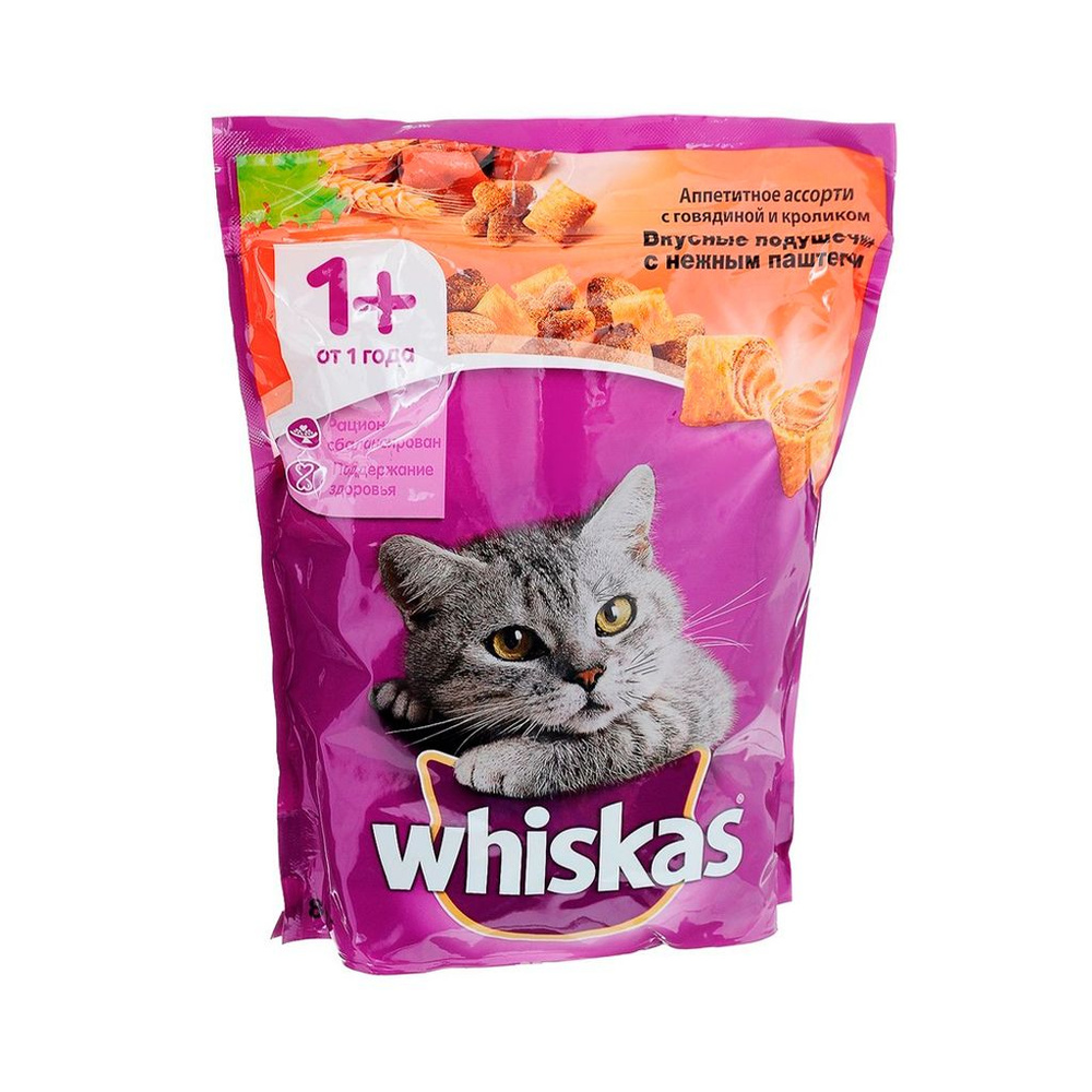 Сухой корм Whiskas Вкусные подушечки с нежным паштетом Аппетитное