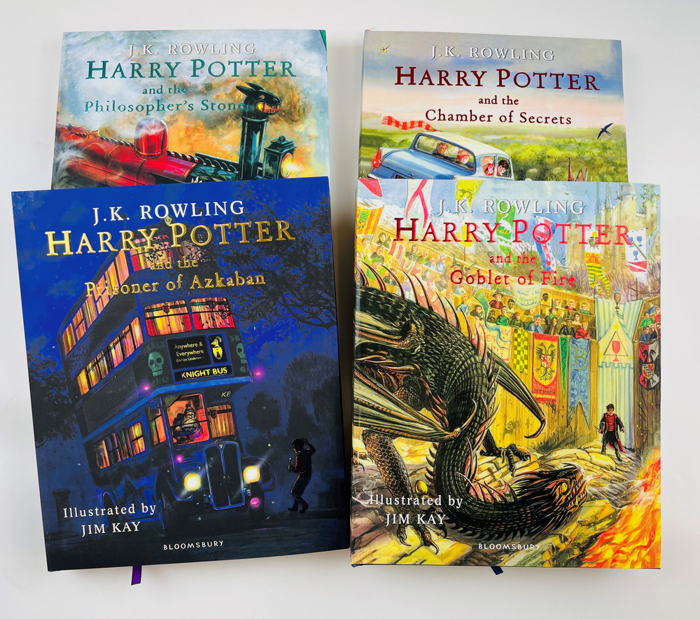Harry Potter set 4 books illustrated by Jim Kay на английском языке ...
