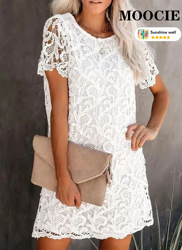 Платье Женский MOOCIE белый Пляжный Текстиль, размер 48 купить c ...