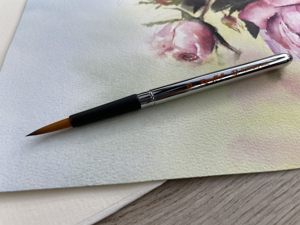 Roubloff Кисть складная PS1VT № 5 круглая из синтетики, имитация колонка, для акварели, акрила ...