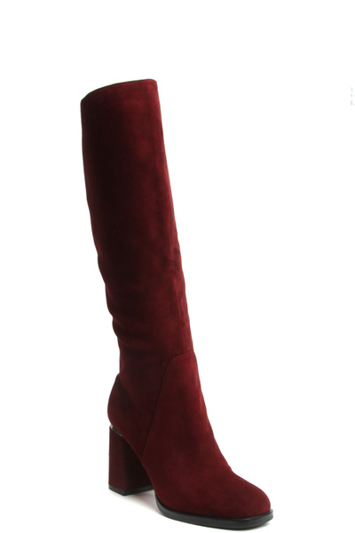 Сапоги Женский Milana, размер 36 бордовый Демисезон 6 Толстый каблук Россия Молния купить c ...