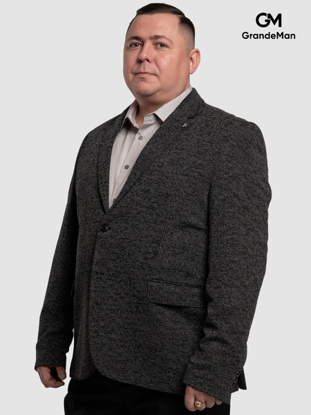 Пиджак Мужской PALMIRO ROSSI черный, черный меланж, размер 70 Хлопок ...