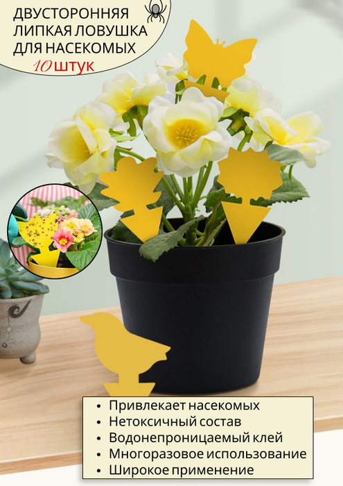 Ловушка для насекомых клейкая в цветы, 10 шт. - купить с доставкой по ...