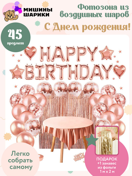 Шарики воздушные, "Мишины шарики", фотозона на день рождения, Happy ...