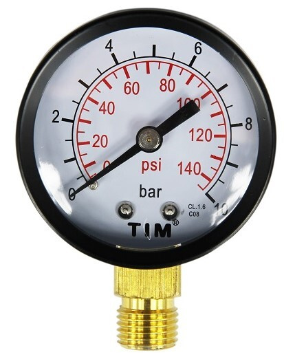 Манометр радиального подключения 1/4" - 10 бар TIM арт. Y-50-10 ...