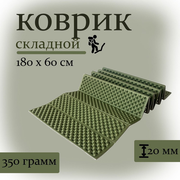 Универсальный туристический складной коврик (180 на 60) походный ...