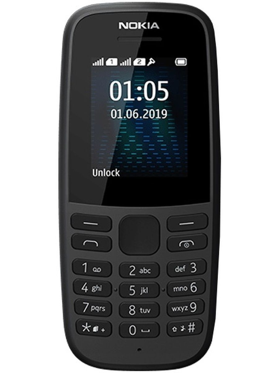 Мобильный телефон кнопочный Nokia 105, черный купить на OZON по низкой ...