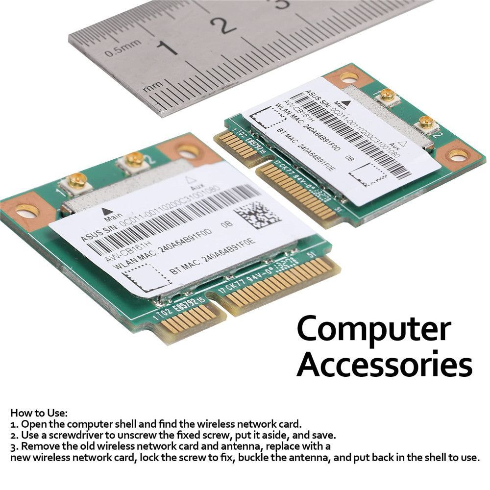 RTL8821AE 433 Мбит/с 2,4G/5Ghz 802.11A Wi-Fi карта Mini PCI-E Bluetooth ...