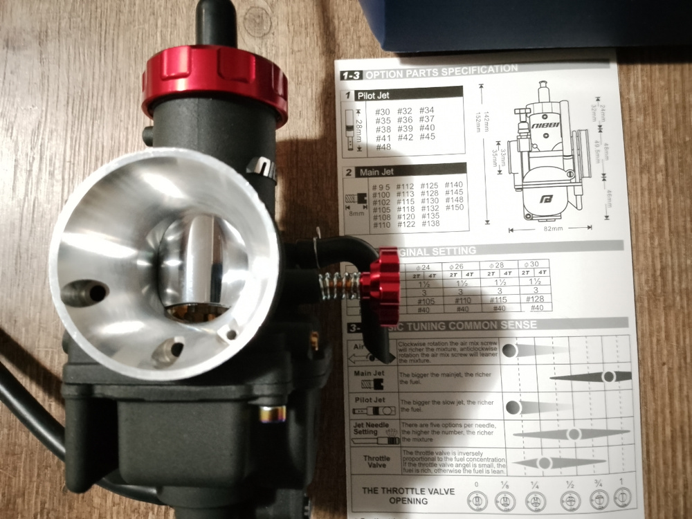 Карбюратор NIBBI Racing PE28 для двигателей 150-200 см3 (вход/выход 28 ...