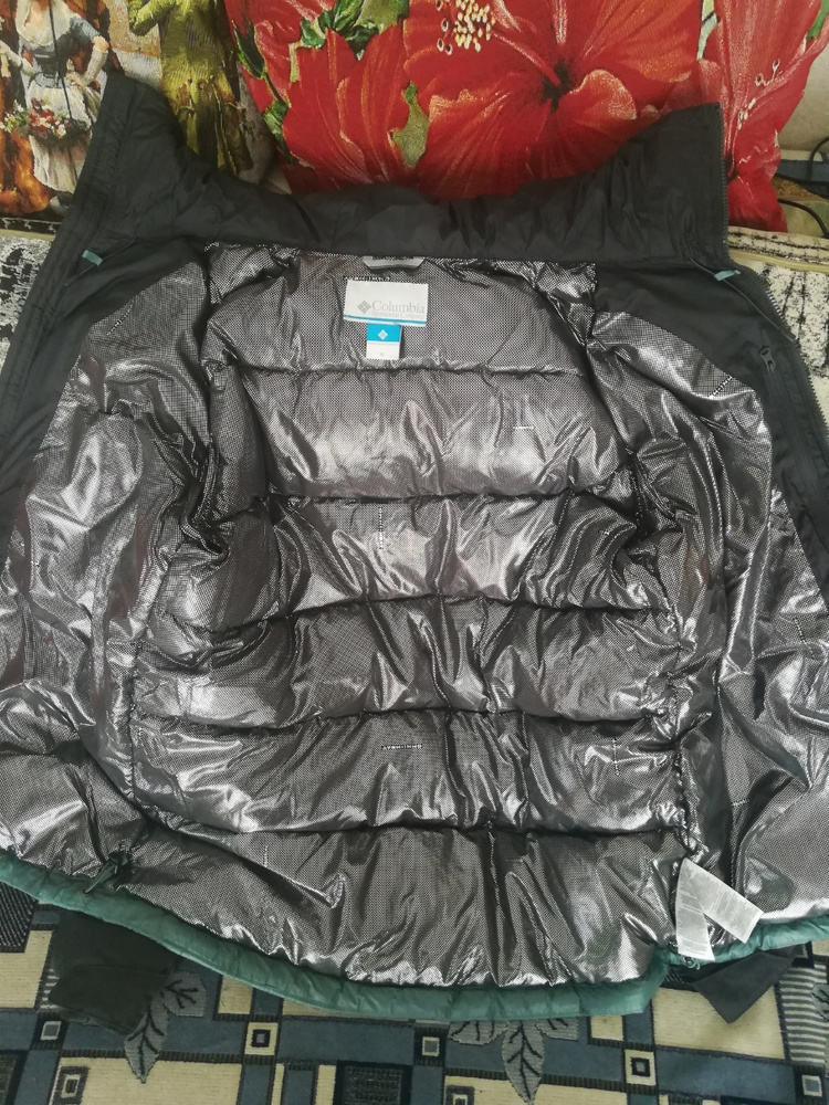 Пуховик Мужской Columbia зеленый Синтетика, размер 54 Демисезон прямой ...
