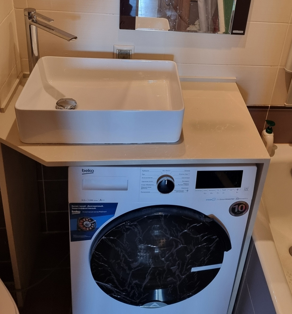 Раковина накладная над стиральной машиной Ceramalux 6250 без перелива купить на OZON по низкой ...