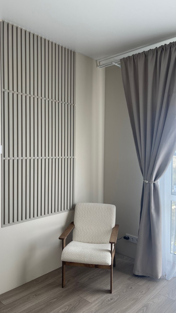 Стеновые панели реечные Дуб на черном натуральный шпон рейки декоративные на стену 680х505 4