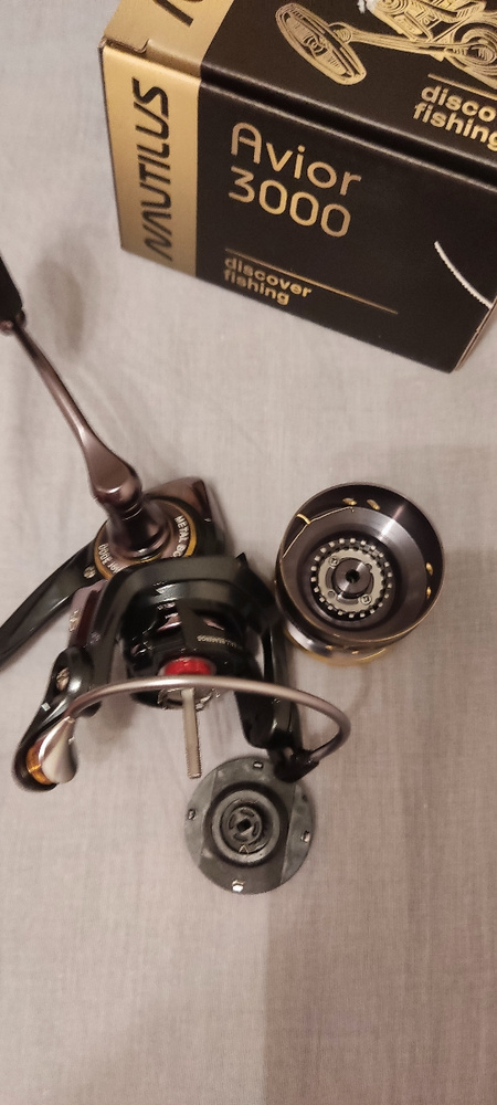 Катушка Nautilus Avior_серый металлик_черный_золотой, Безынерционная, 3000, Передний фрикцион ...