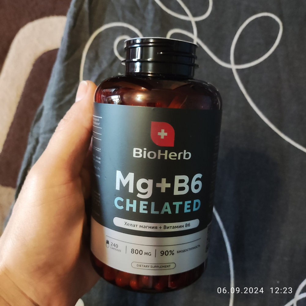 BioHerb Магний хелат с витамином B6, 120 капсул - купить с доставкой по выгодным ценам в ...