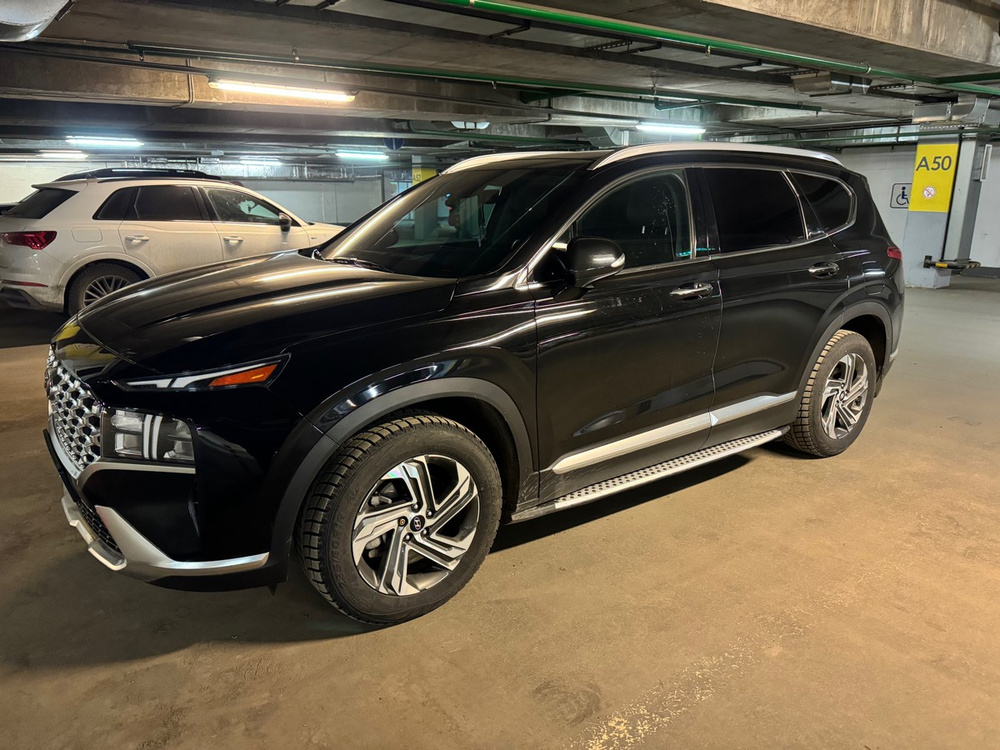 Пороги с креплениями для Hyundai Santa Fe (Хендай Санта Фе) 2018 ...