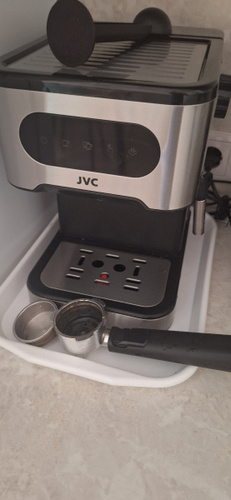 Кофемашина рожковая с капучинатором JVC JK-CF35, 20 Бар, резервуар 1,5 л, подогрев чашек, 950 Вт ...
