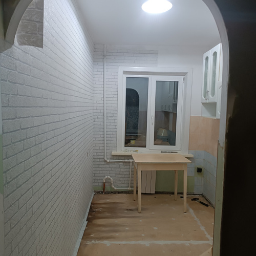 Обои флизелин и вспененный винил, кирпич бежевый, метровые, для кухни, Стена (VILIA, 1591-62 ...