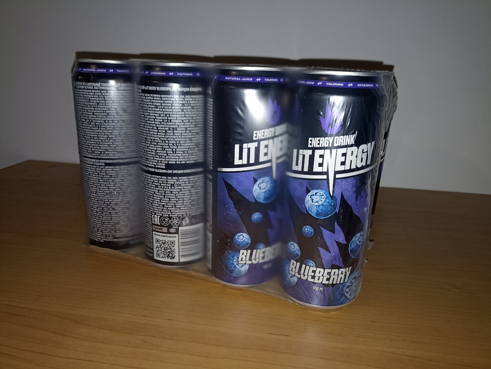 Энергетикий напиток LIT ENERGY в банках 450мл со вкусом Cola / Кола 12 ...