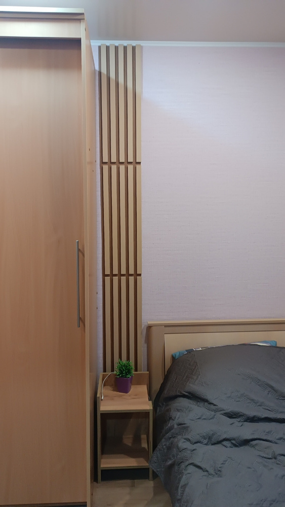 Стеновые панели реечные декоративные рейки на стену Дуб бунратти черная основа 690х505 мм