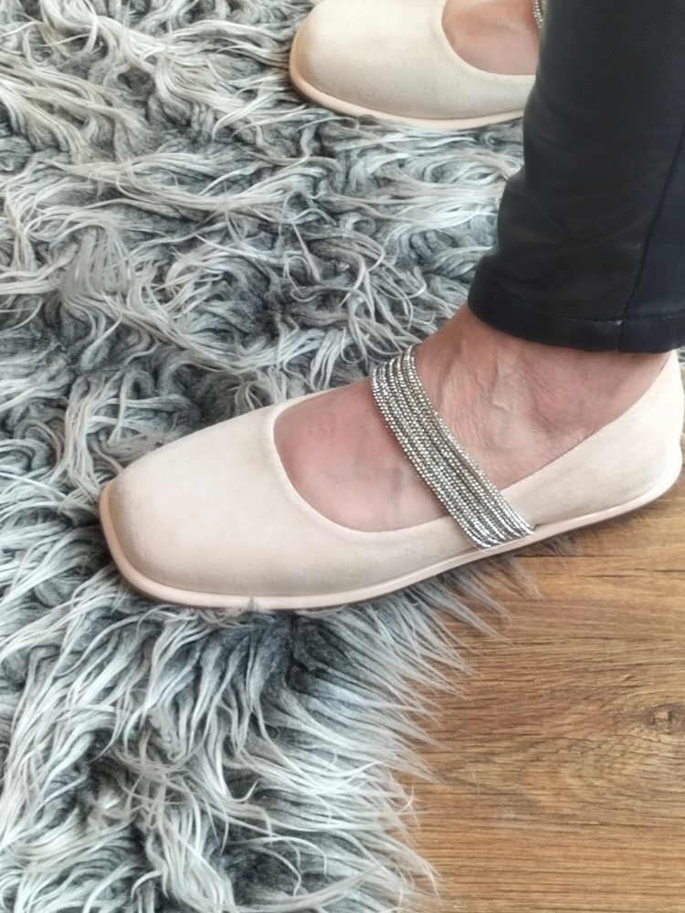 Балетки Женский JOYCITY Искусственная кожа, размер 41 6 Россия лодочки Блестки, Бисер Закрытый ...