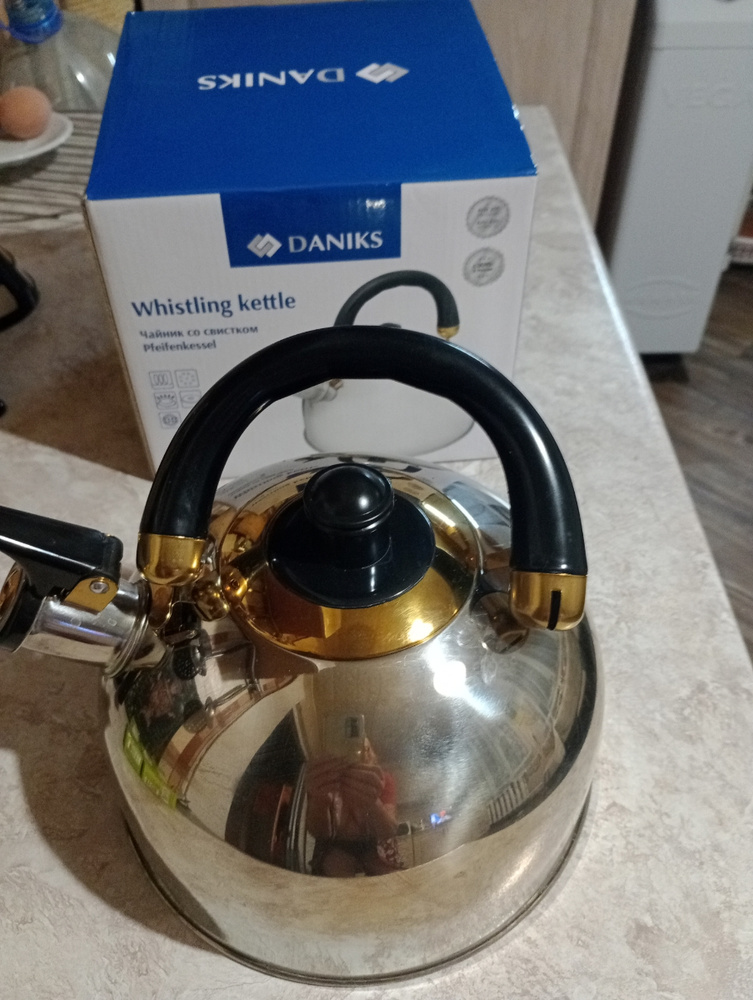 Daniks Чайник для плиты со свистком 2,7 л из нержавеющей стали купить на OZON по низкой цене ...