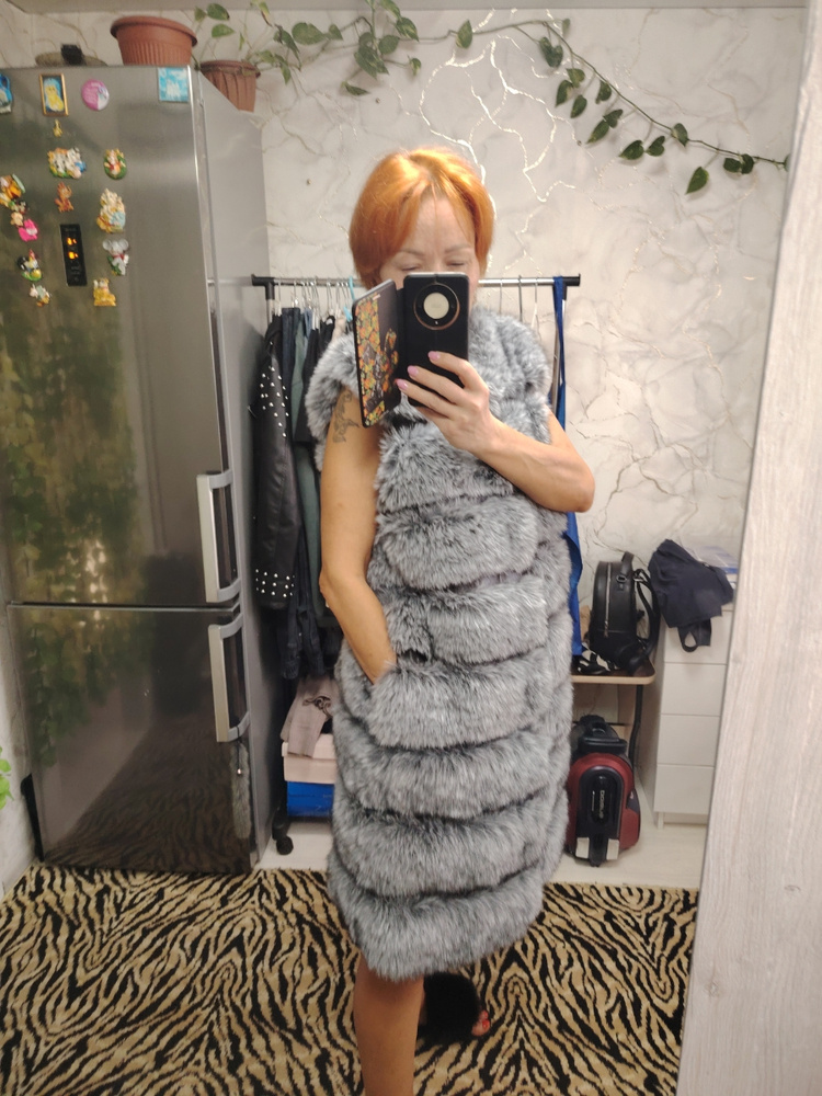 Жилет Женский KERNA серебристо-серый Softshell, Искусственная кожа, размер 56, 58 Мех свободный ...