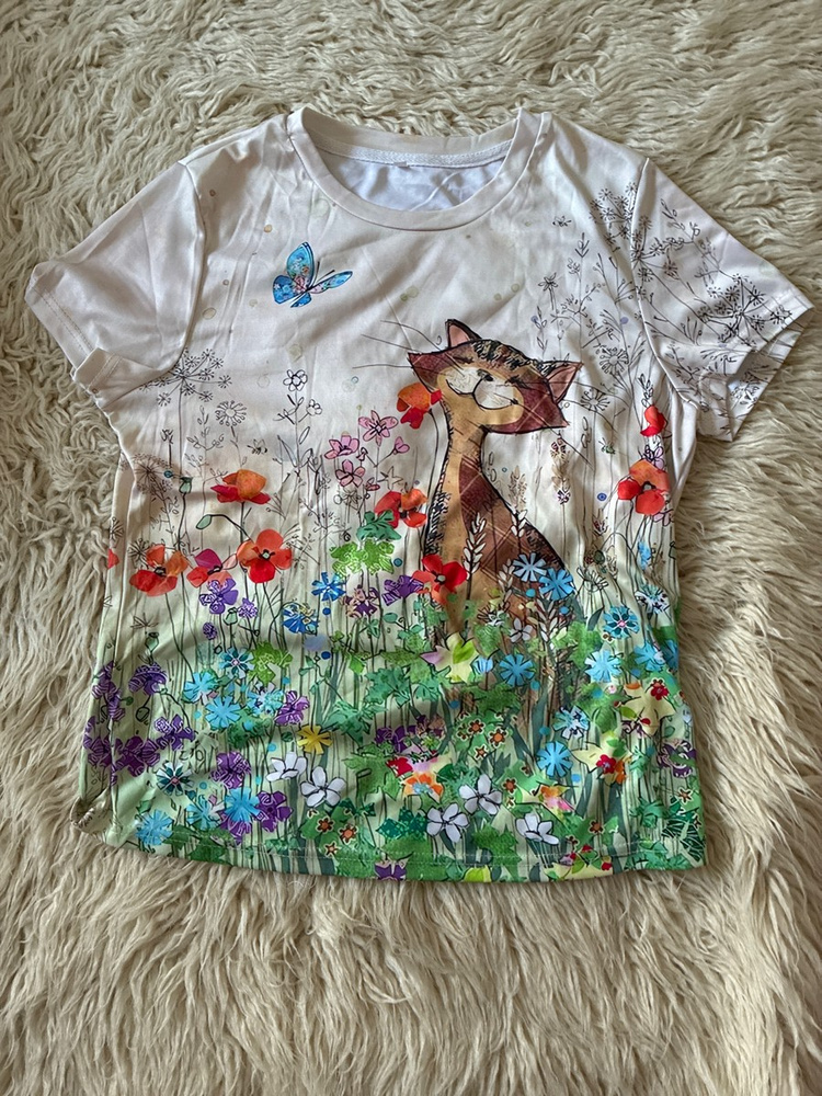 Футболка Женский синий, размер 46 Полиэстер FR полуприлегающий Повседневный Китай, рост 150-190 ...