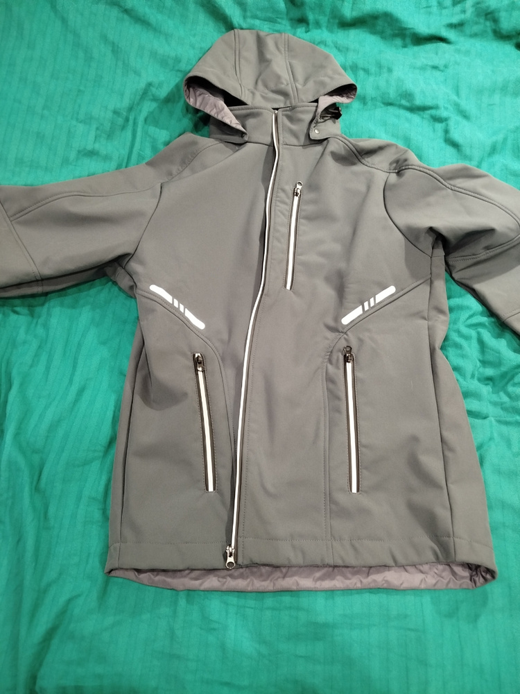 Куртка Мужской Biser Молния, Светоотражающие элементы серый графит Softshell, размер 56, 58 ...