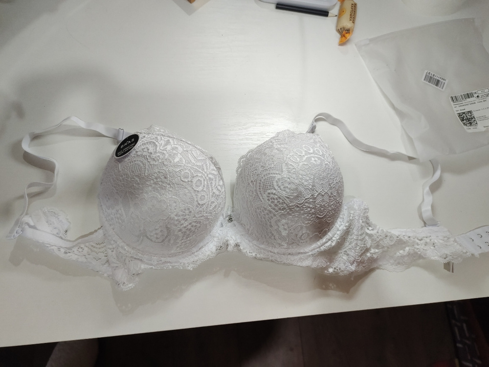 Бюстгальтер Женский DALSONG формованная чашка, размер 75B белый Полиэстер, Хлопок Повседневный ...